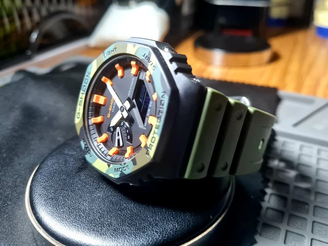 CASIO G-SHOCK GA-2100SU-1AER Camo Custom Casioak Luminous Mod GA-2100 ...