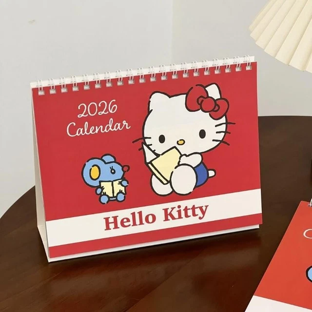 CUTE CARTOON KITTY 2026 Desktop Calendar Kawaii Anime Desktops ...