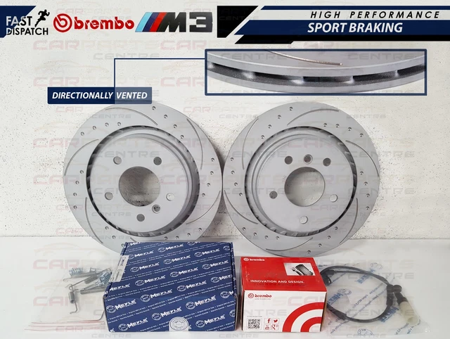 BMW E36 M3 Evo Rear Dimpled And Grooved Brake Disc Discs Brembo Pads ...