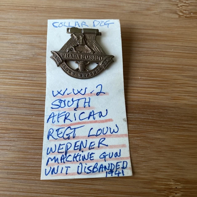 WW2 SOUTH AFRICAN Regt Lowu Wepener Machine Gun Unit Badge Rare £19.99 ...