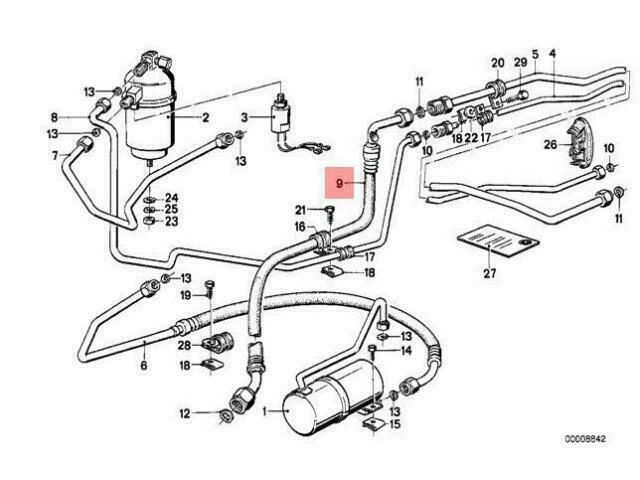OEM BMW E24 Coupe Evaporator Compressor Suction Pipe M 64539067597 New ...