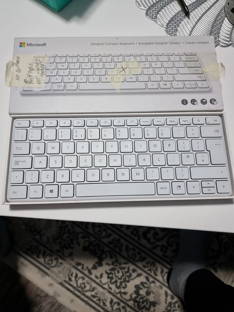 Faulty Microsoft Designer Compact 21y 00004 Wireless Keyboard White