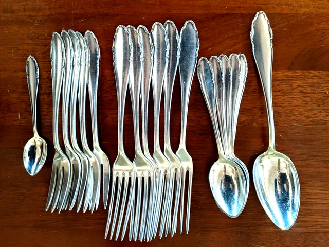 18 PC. WMF 90 & 90 - 18 German Silver Plate Nironta Scroll Edge £14.38 ...