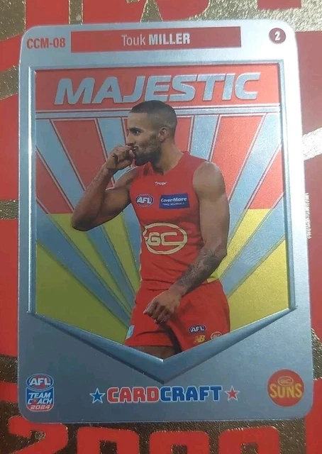 2024 TEAMCOACH CARDCRAFT Majestic Gold Coast Suns Touk Miller Ccm 08 ...