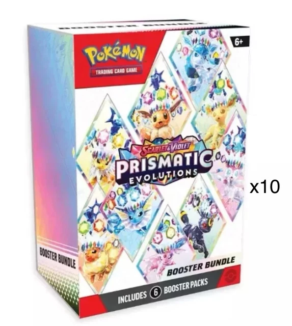 X10 - POKÉMON TCG Prismatic Evolutions Booster Bundle Box -Scarlet ...