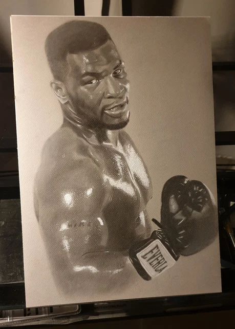 MIKE TYSON YOUNG Boxing Hand Pencil Drawing A3 Size Pastel Charcoal Fan ...
