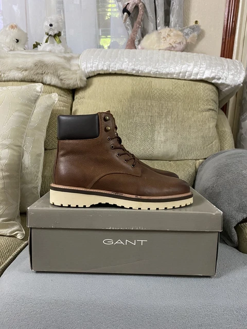 GANT RODEN MID Lace Up Boots Shoes Cognac Brown Leather BNIB Size 7uk ...