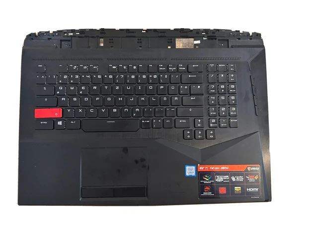 MSI GT75 TITAN 8RG Plasturgie Supérieure Clavier Qwertz-Touchpad EUR 50 ...
