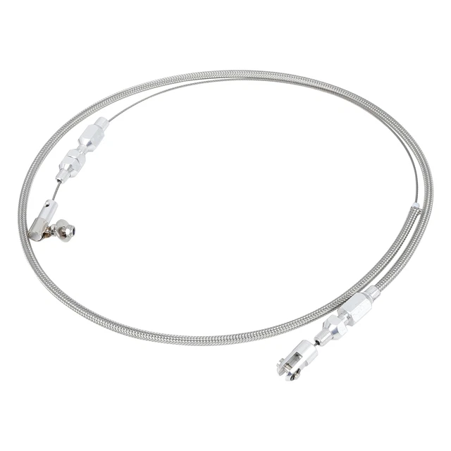 36& UNIVERSAL BRAIDED Throttle Gas Cable Kit Swap Fuel Line Kit ...
