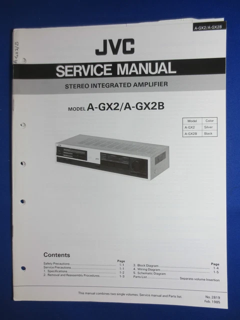 JVC A-GX2 INTEGRATED Amplifier Service Manual Amp Original Factory ...