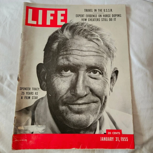 ORIGINAL VINTAGE JANUARY 31 1955 Life Magazine 20 cent Spencer Tracy ...