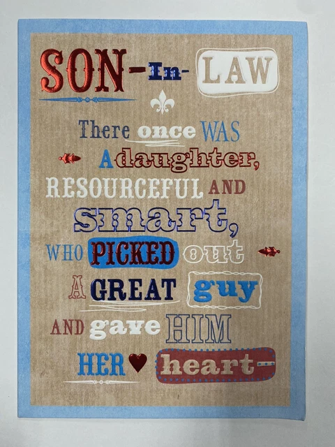 HALLMARK BIRTHDAY CARD Son In Law Happy Birthday El $8.50 - PicClick AU