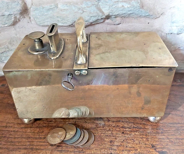 RARE EARLY 19TH Century Antique Brass Tobacco Dispenser Tavern Honesty ...