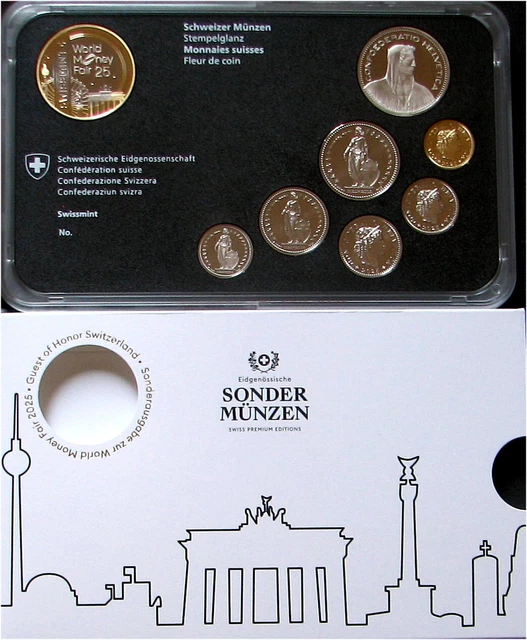 KMS SCHWEIZ SWITZERLAND Messesatz World Money Fair 2025 Franken + Medaille RAR EUR 699,50 ...