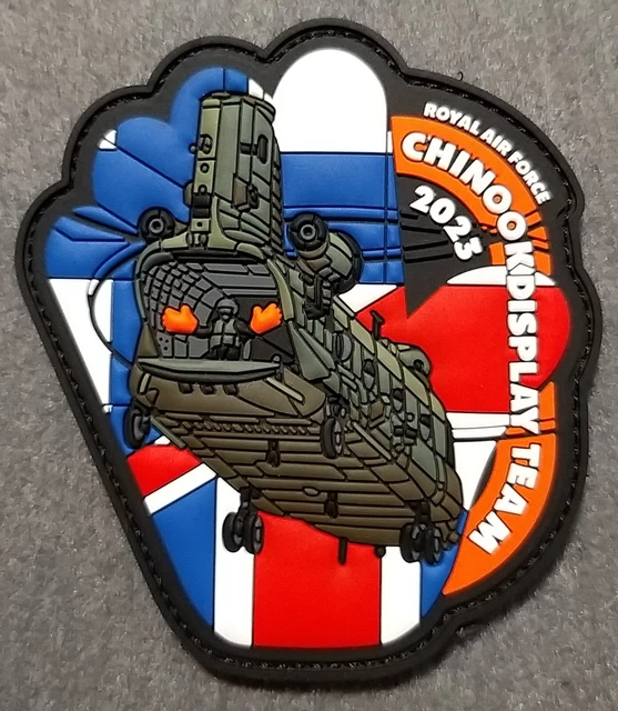 ROYAL AIR FORCE Chinook Display Team 2023 PVC Patch w/Velkro £7.99 ...