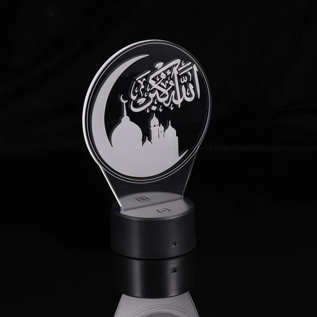 3D MUSLIM EID Night Light Creative Desktop Light Decorative Lamp Gifts ...