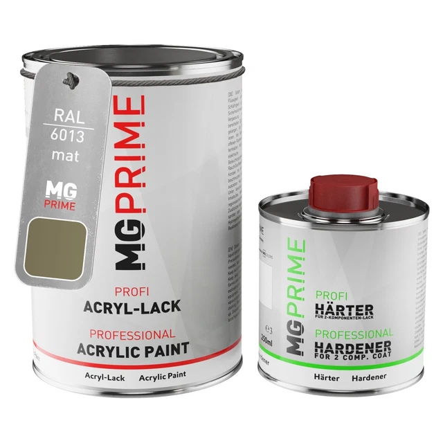RAL 6013 VERT jonc Reed green mat peinture acrylique 1,5L durcisseur y ...
