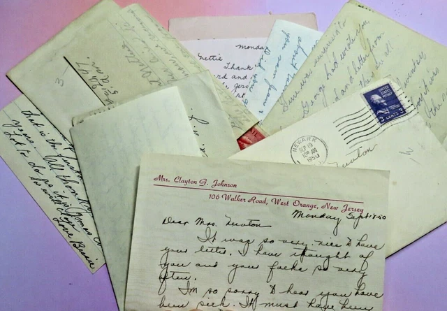 LOT OF 6 Vintage Letters*handwritten*with ENVELOPES* ca 1930s, 40s and ...