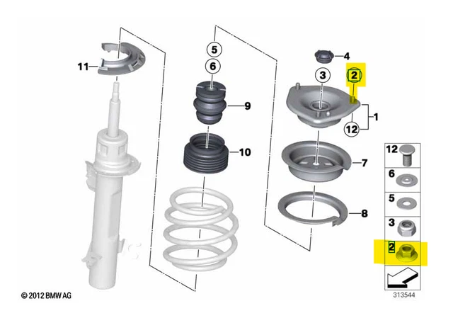 GENUINE BMW MINI Suspension Self Locking Collar Nut M8-8 ZNS3 6 pack ...
