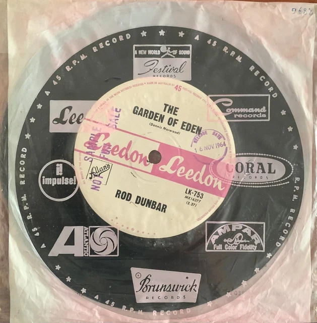 ROD DUNBAR THE Garden Of Eden / I've Been Tryin' 1964 Oz Leedon 45 EUR ...