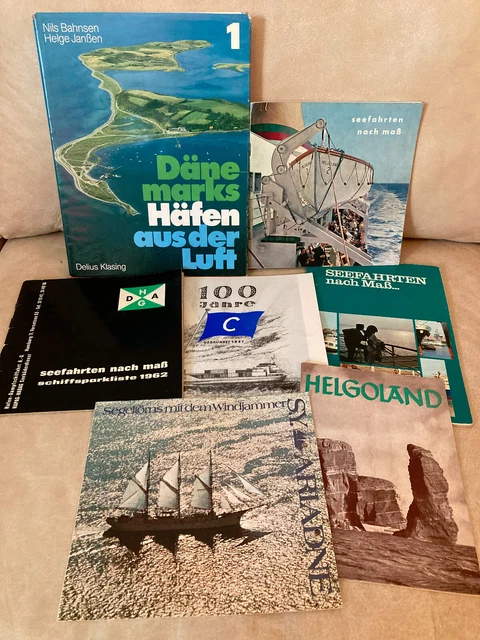 7 MARITIME BOOK Booklet Convolute Denmark Helgoland Water Travel After ...