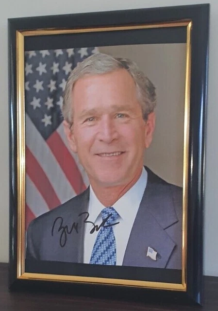 GEORGE BUSH - Hand Signed Photo With Coa - Framed Autographed 8X10 Us ...