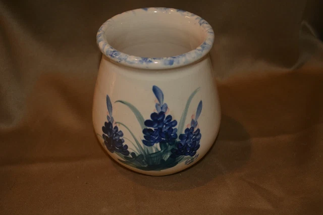 VINTAGE ELLIS PROD. Pottery Marshall, TX Artist Signed Bluebonnet ...