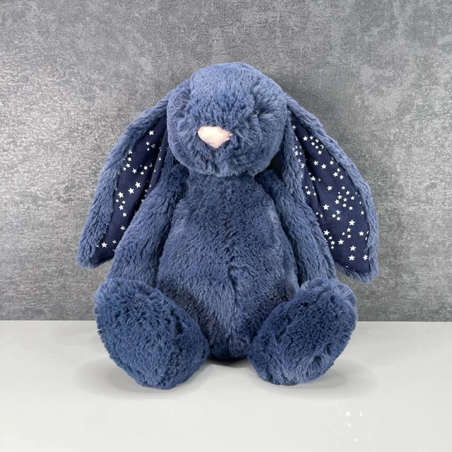 JELLYCAT MEDIUM BASHFUL Navy Stardust Bunny Plush Soft Toy £80.00 - PicClick UK