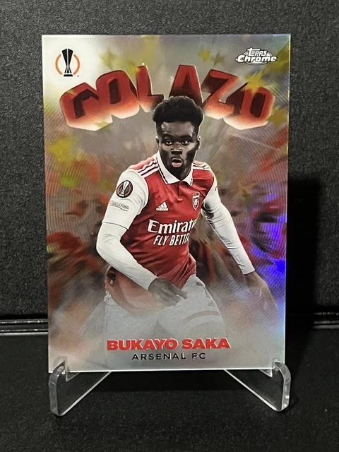 BUKAYO SAKA 2022-23 Topps UEFA Chrome Golazo Refractor Arsenal EUR 4,12 - PicClick IT