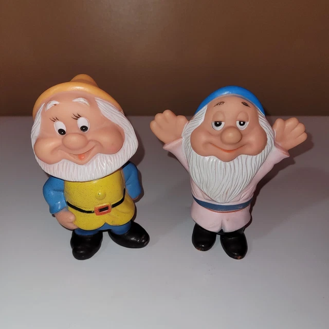 VINTAGE 70S-80S SNOW White And The Seven Dwarfs 6" Rubber Figures (Hong ...