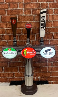 3 WAY BEER Pump/ Beer Font / Pub / Bar / Mancave / Carling/ Woodpecker ...