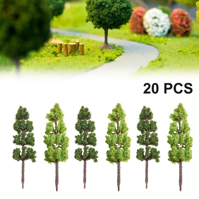 REALISTIC MINIATURE TREES for Train Models Pack of 20 in Green Scale 1 ...