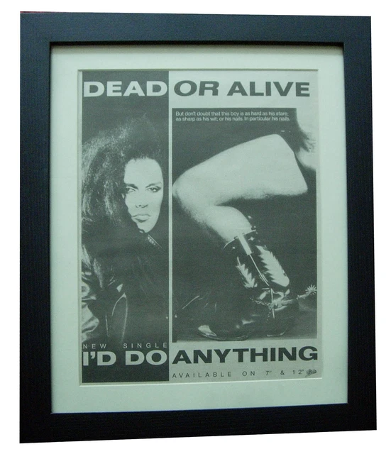 DEAD OR ALIVE+I'D Do Anything+Poster+Ad+Rare Orig 1984+Framed+Express ...