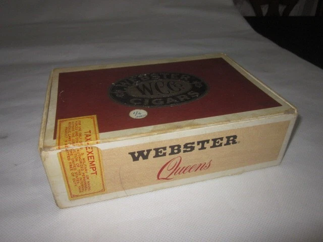 WOODEN CIGAR BOX old used by websters cigars collectible wear tear due age empty £12.15 ...