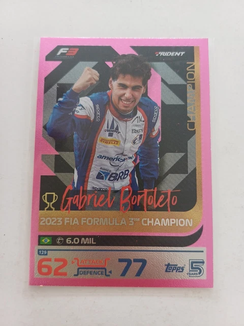 TOPPS F1 TURBO Attax 2024 Rare Pink Foil Gabriel Bortoleto Card #129 ...