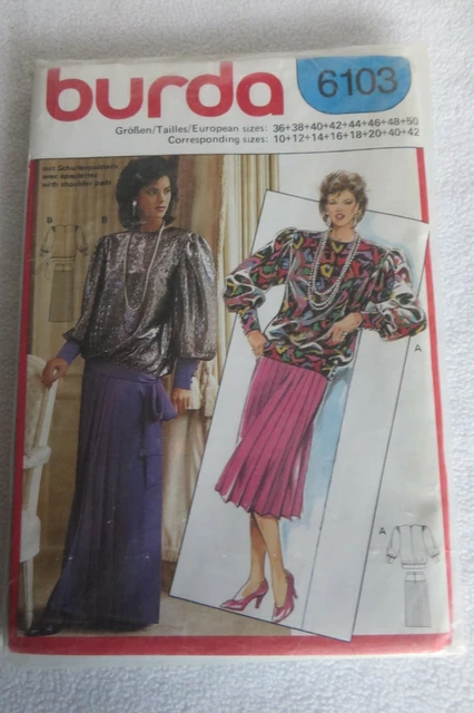 UN ANCIEN PATRON couture années 70, +marque "Burda" de 3 modèles, 6103 ...
