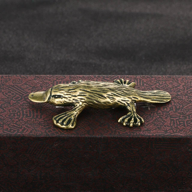 SOLID BRASS ANIMAL Platypus Figurine Miniature Tea Pet Crafts Desktop Ornament EUR 3,90 ...