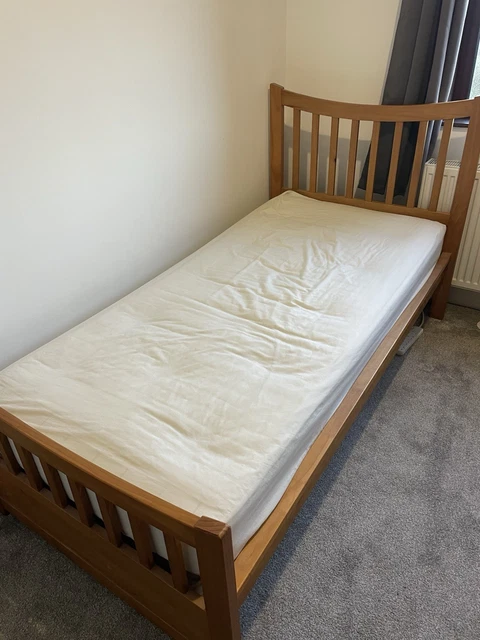 SOLID WOOD SINGLE Bed Frame With Mattress £47.50 - PicClick UK