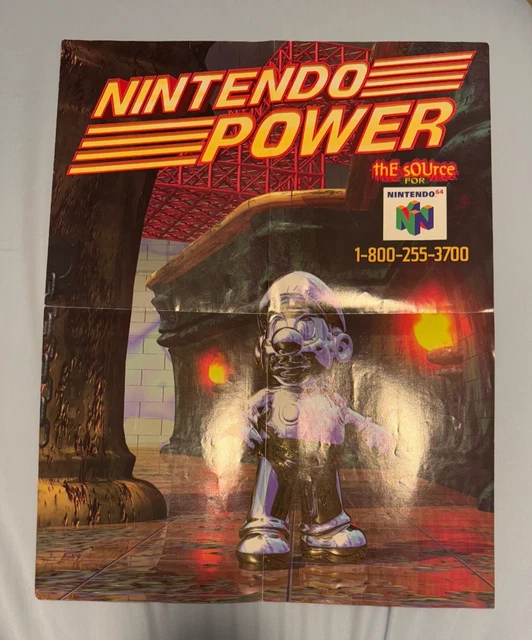 NINTENDO POWER SUPER Mario 64 Metal Mario Poster 22x17 £39.92 - PicClick UK