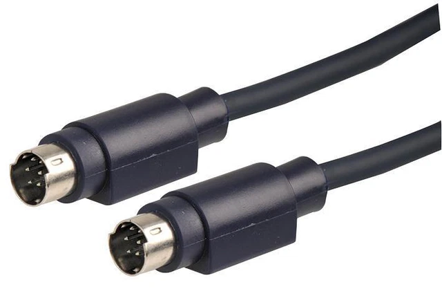 RARAION - MINI-DIN de 8 pines (S-VHS) Cable macho a macho, 1,5 m Negro ...