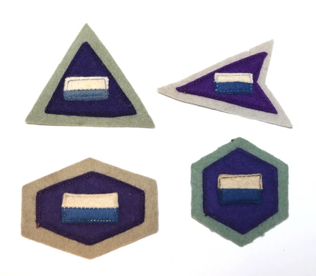 4 DIFFERENT ORIGINAL WW2 Australian Army Unit Colour Patches - Signals ...