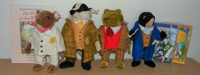STEIFF Wind in den Weiden komplett: Ratty, Badger, Toad, Mole + Buch+2 ...