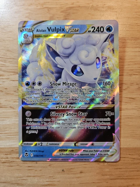 ALOLAN VULPIX VSTAR 034/195 Silver Tempest NM Full Art Ultra Rare ...