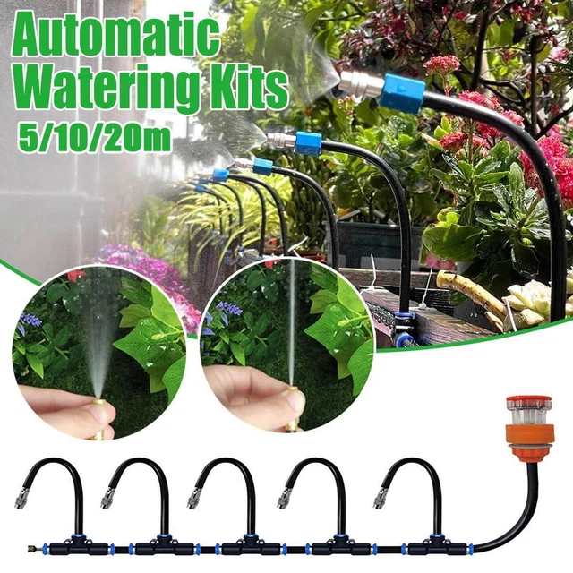 5M 10M 20M Garden Watering System Adjustable Spray Irrigation Hose ...