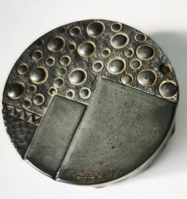 SUPERBE BOITE À poudre en étain repoussé art déco de René Sitoleux EUR ...