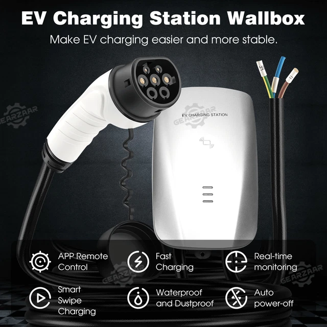 EV CHARGER TYPE 2 UK Plug 32A 7KW Home Electric Vehicle Charging Station Wallbox £215.99 ...