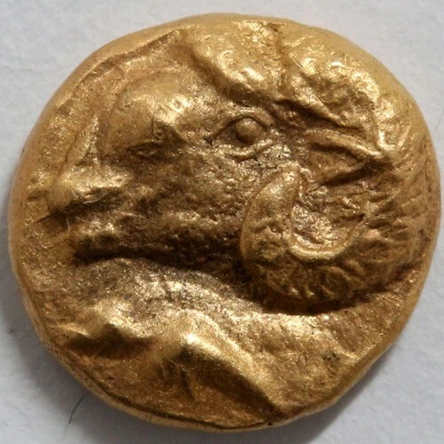 ANCIENT GREEK COIN gold Electrum TROAS Kebren-CA 600-500 BC-Ram head-0 ...