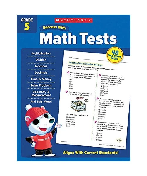 SCHOLASTIC SUCCESS WITH Math Tests Grade 5 Workbook, Scholastic ...