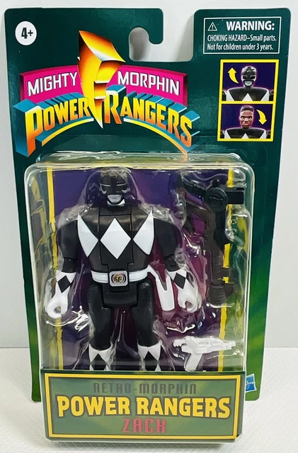 MIGHTY MORPHIN POWER Rangers Black Ranger Zack Retro Morphin Hasbro ...