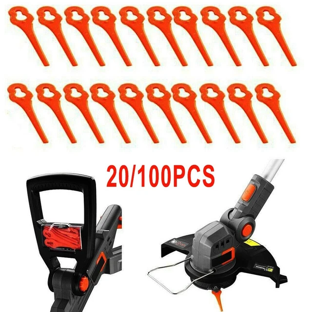 20/100PC PLASTIC BLADES For FUXTEC FX-E1RT20,Cordless Strimmer Grass ...